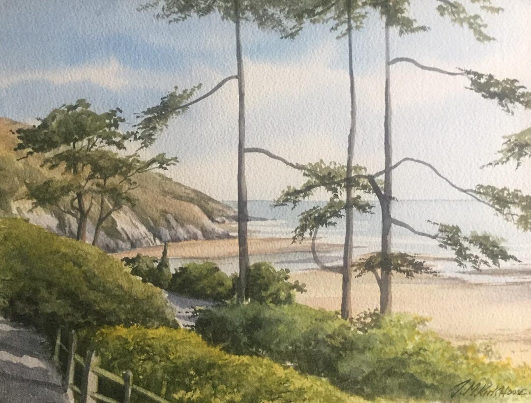 Caswell Bay Gower Original Watercolour Painting 15 X 11 Inches - Etsy