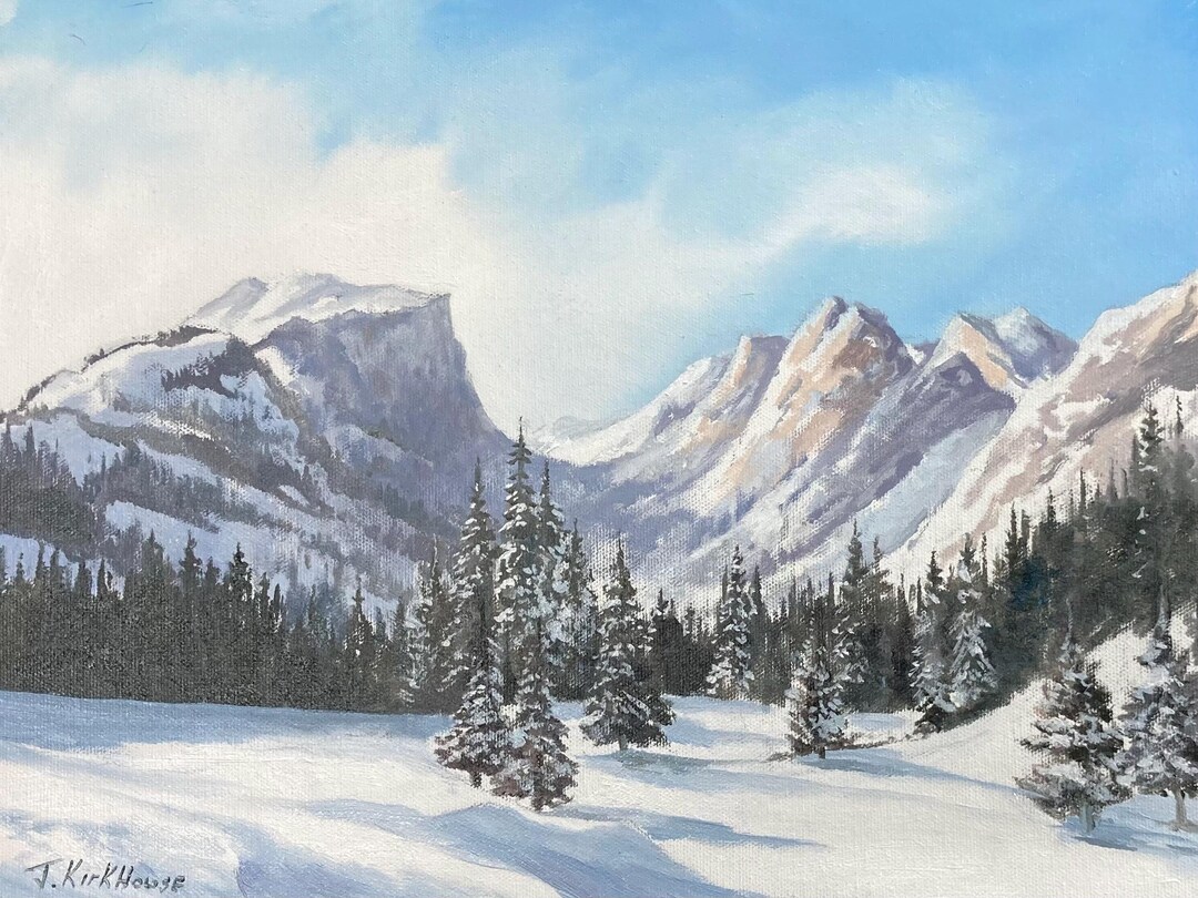 Bear Lake Colorado Oil Painting, Rocky Mountain Landscape 16 X 12 - Etsy