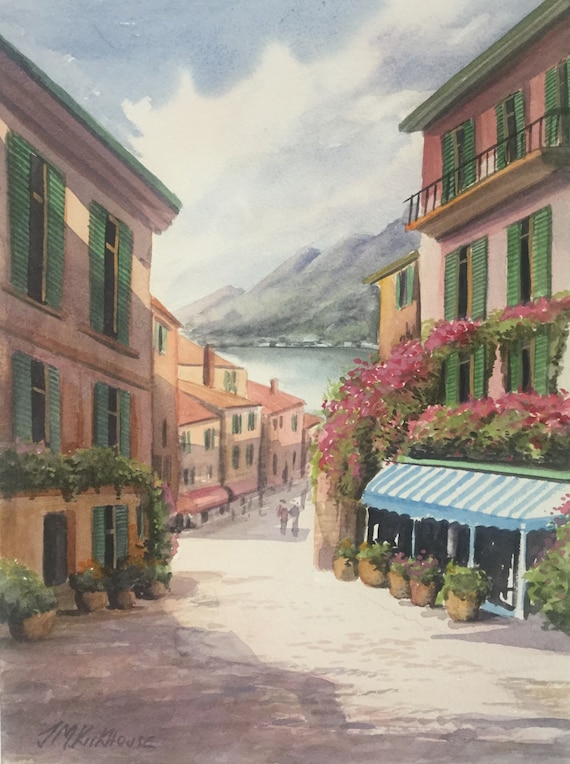 Bellagio Lake Comooriginal Watercolour Painting. - Etsy