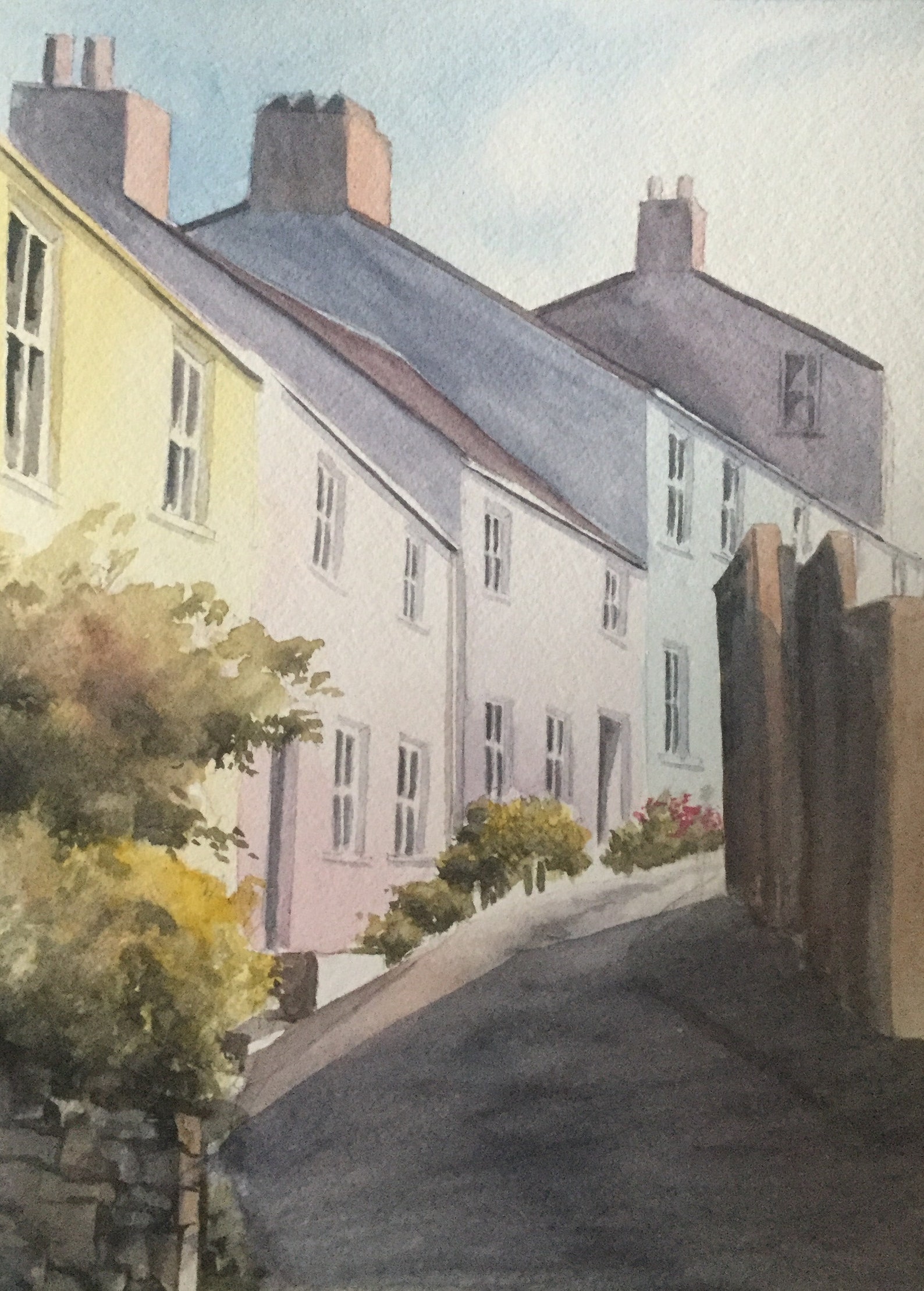 Village Lane Mumbles ,original Watercolour Painting by Jeff Kirkhouse ...