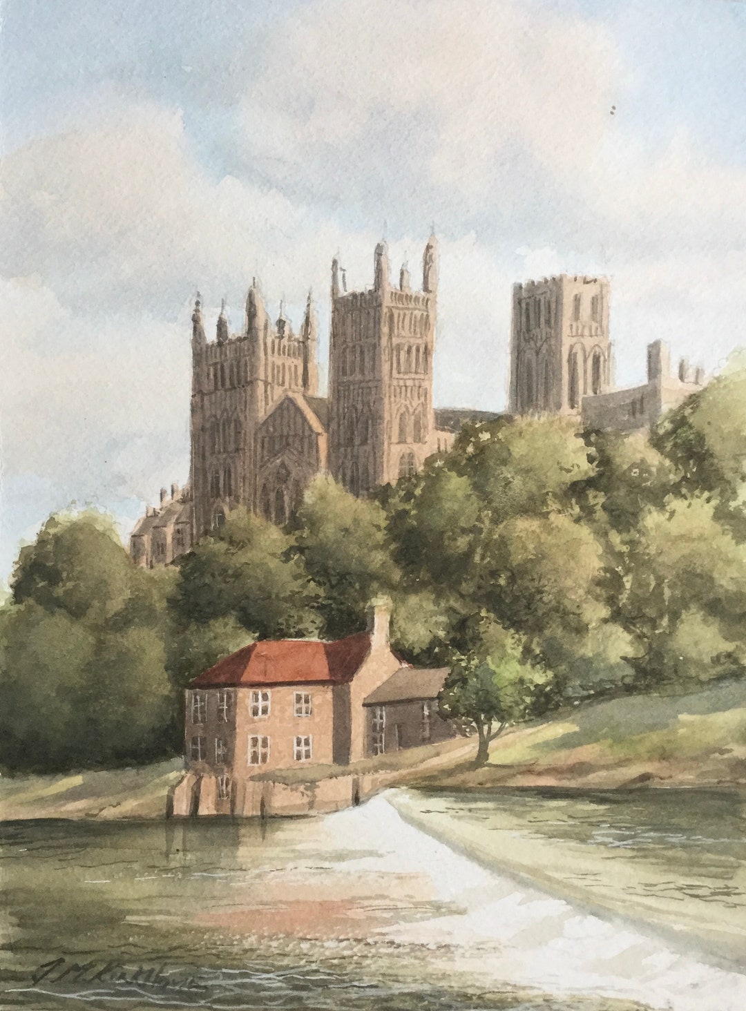 Durham Cathedral Original Watercolour Painting. 15 X 11 Inches. - Etsy