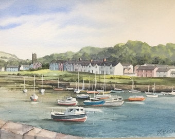 Original Watercolour Painting Hillside Cottage Wales Size - Etsy UK