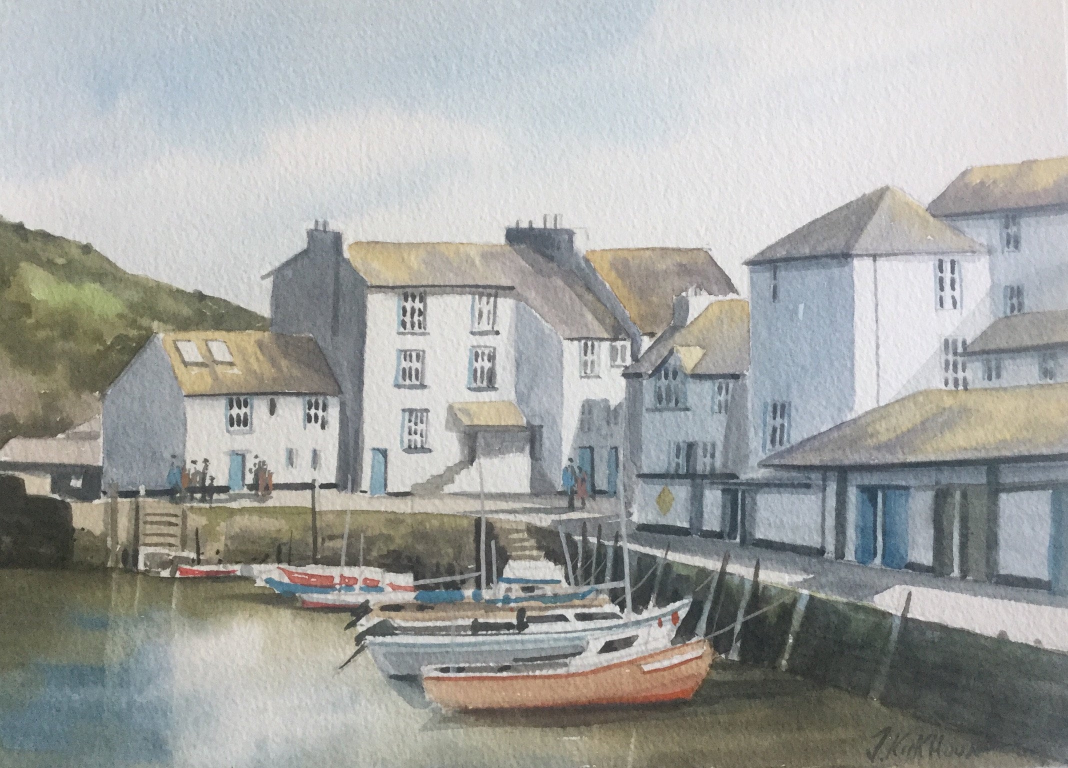 Polperro Harbour Cornwalloriginal Watercolour Painting. - Etsy Denmark