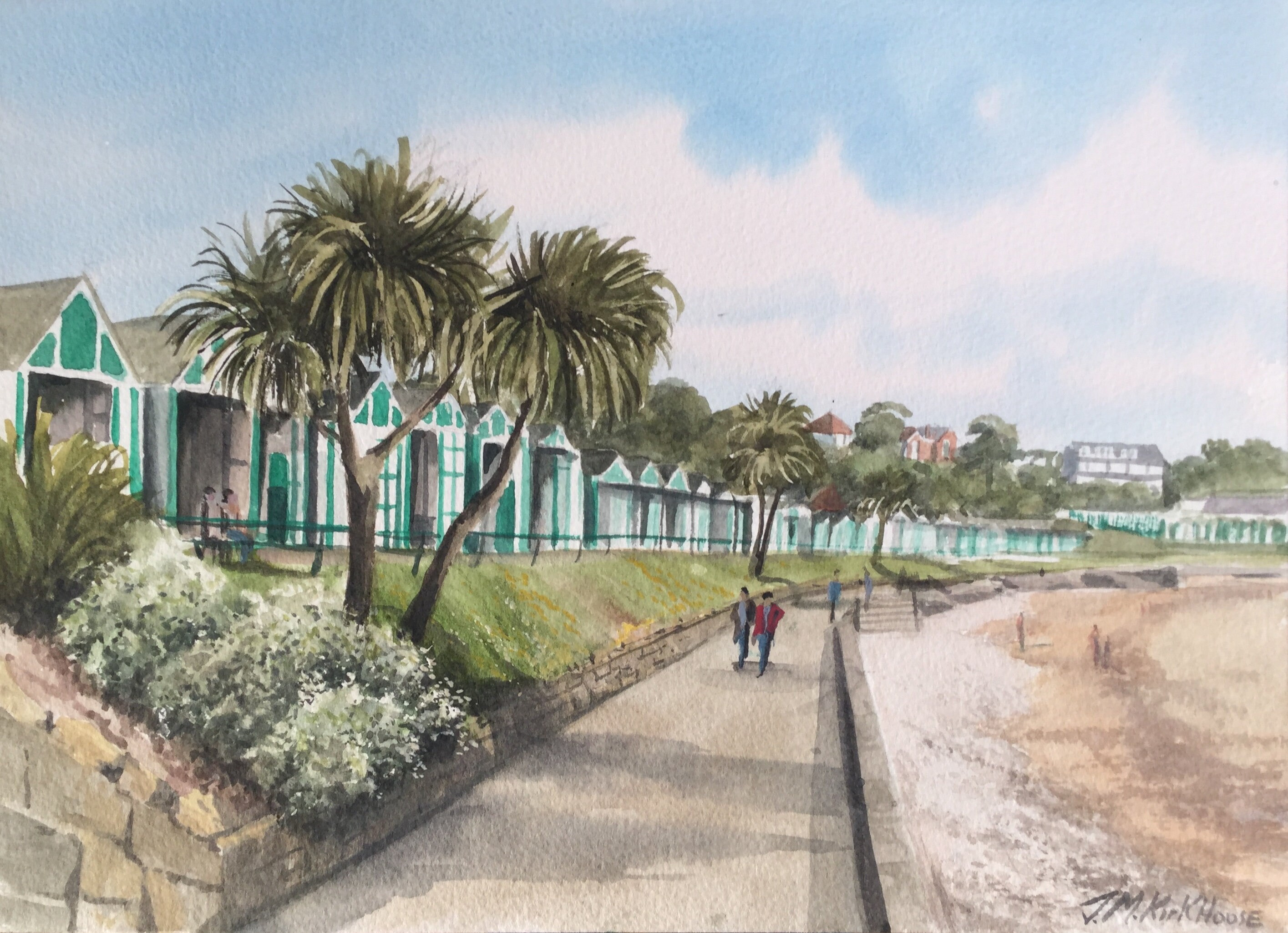 Langland Bay Gower,original Watercolour Painting 15 X 11 Inches - Etsy