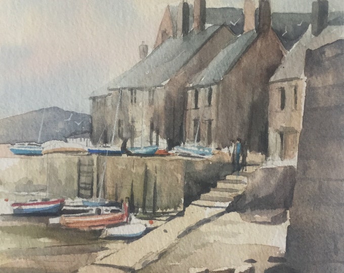 Mousehole Harbour Cornwall Original Watercolour Painting. - Etsy