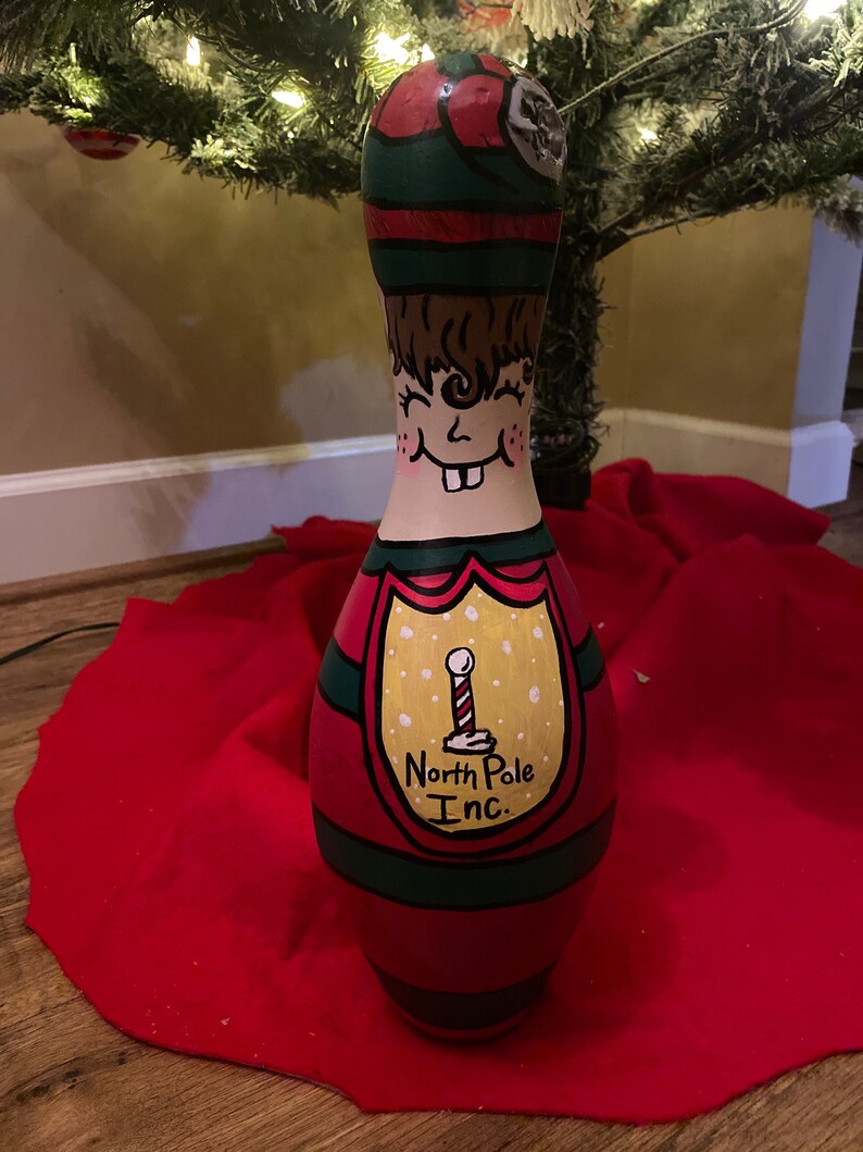 Hand Painted Elf Bowling Pins | Etsy