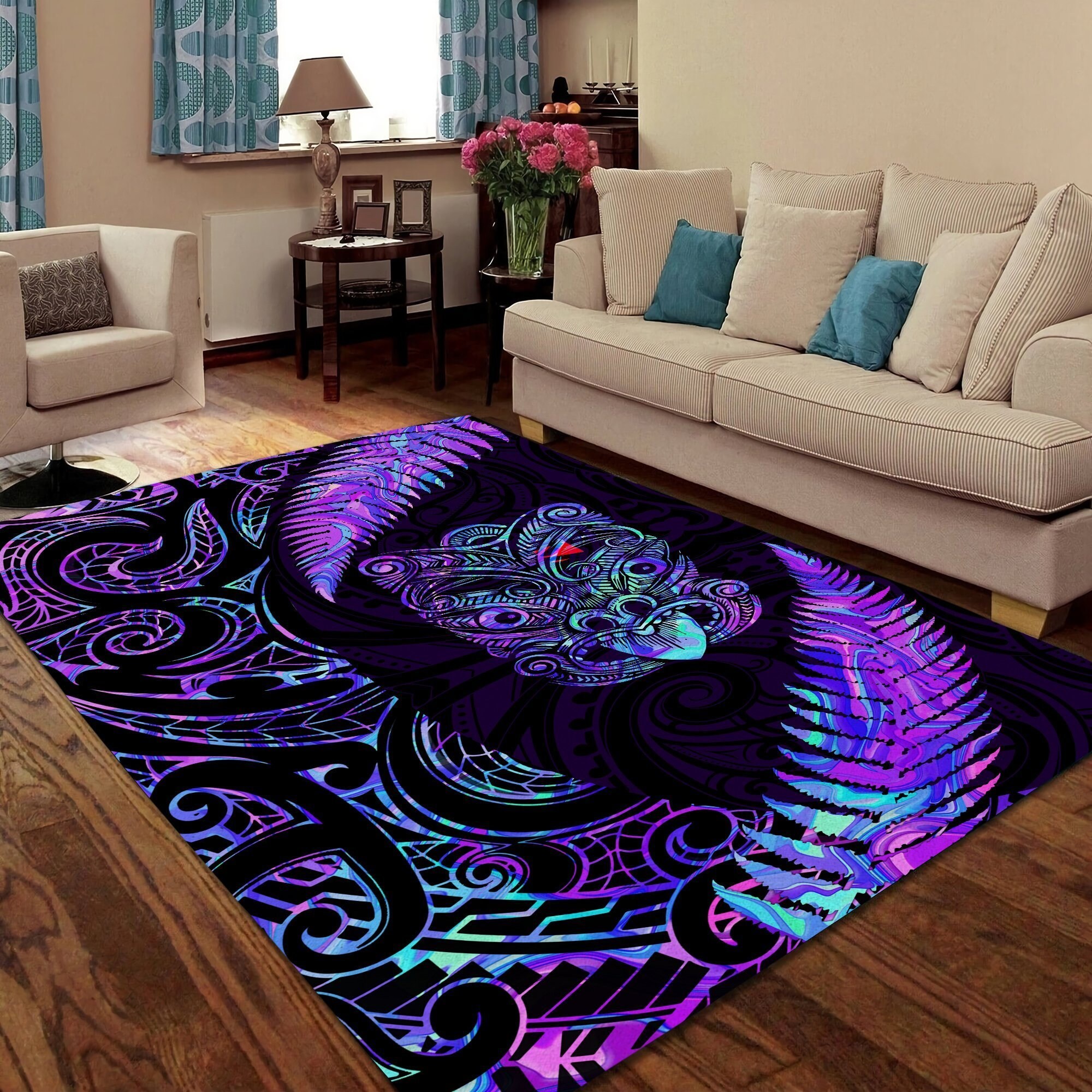 Paua Shell Maori WhakairoArea Rug Decorative Floor Rug Carpet | Etsy