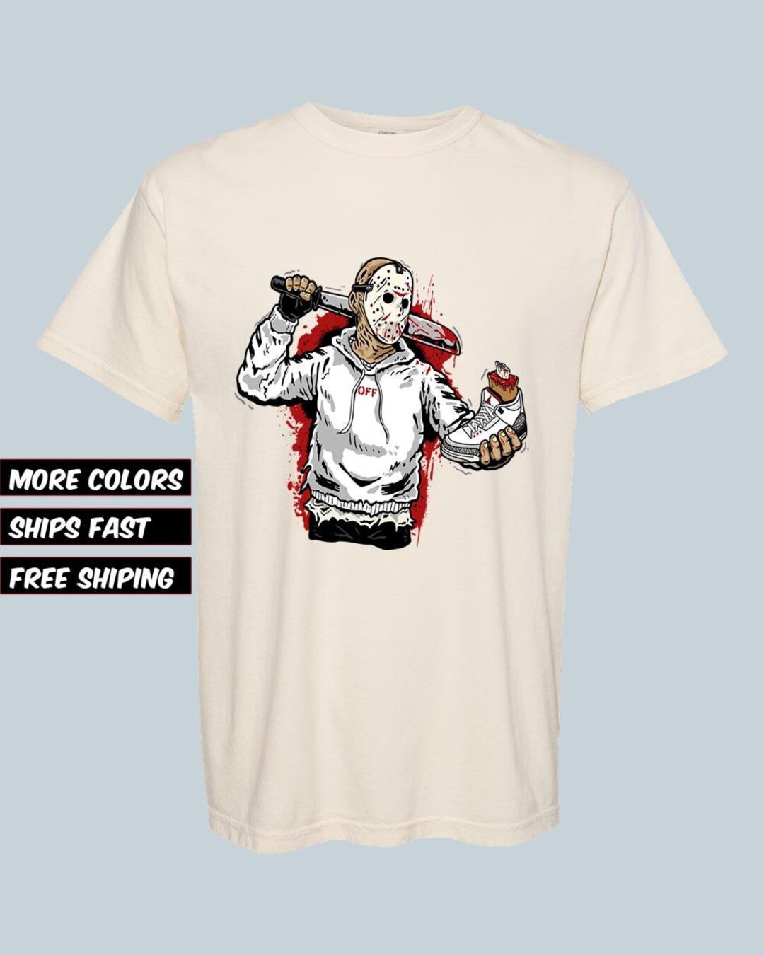 Jason Air Jordan Tee, Horror X Sneaker Fusion, Slasher Film Apparel - Etsy