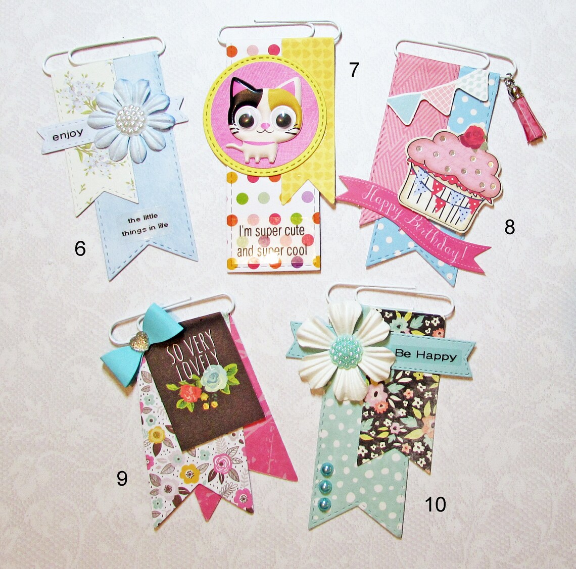 Medium Paperclip Embellishments, Handmade, Scrapbook, Journal, Planner ...