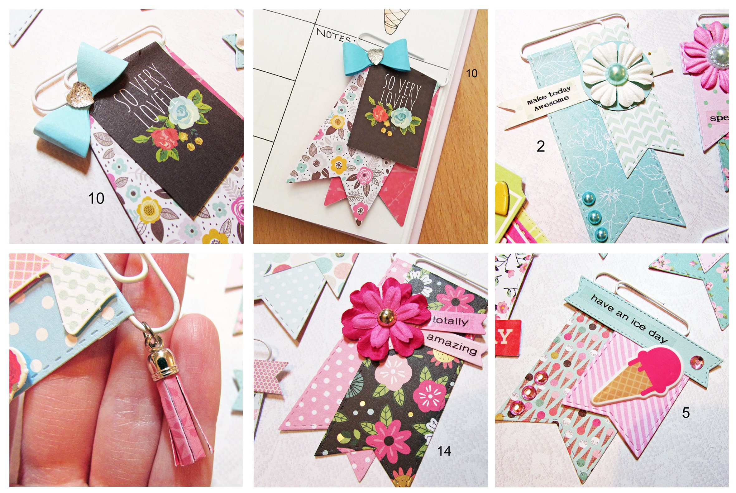 Medium Paperclip Embellishments, Handmade, Scrapbook, Journal, Planner ...