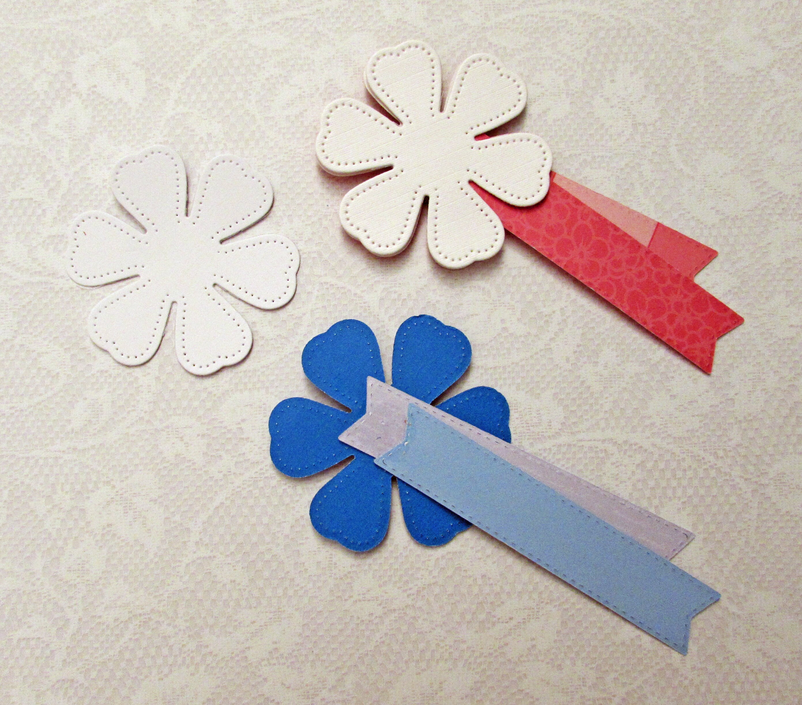 2 Flower Tags With Greeting, Set of 2, Handmade, Planner, Scrapbooking ...