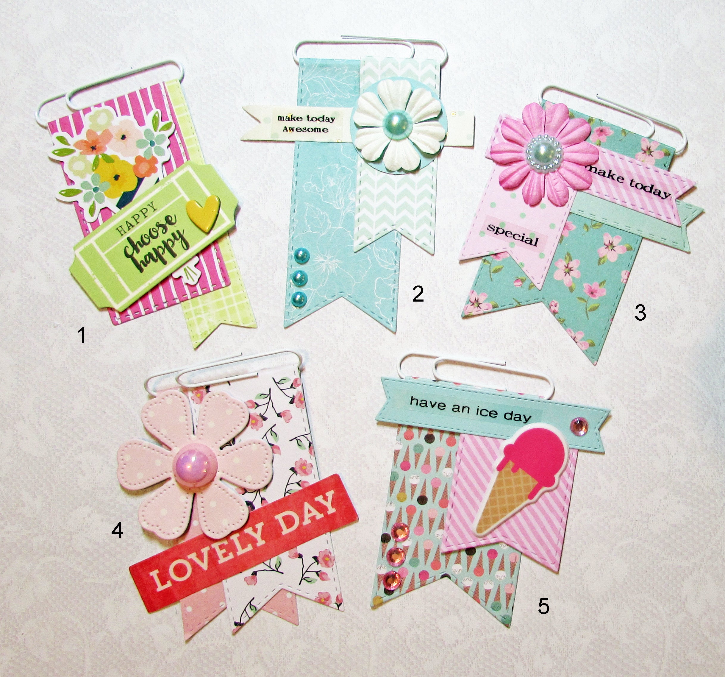 Medium Paperclip Embellishments, Handmade, Scrapbook, Journal, Planner ...