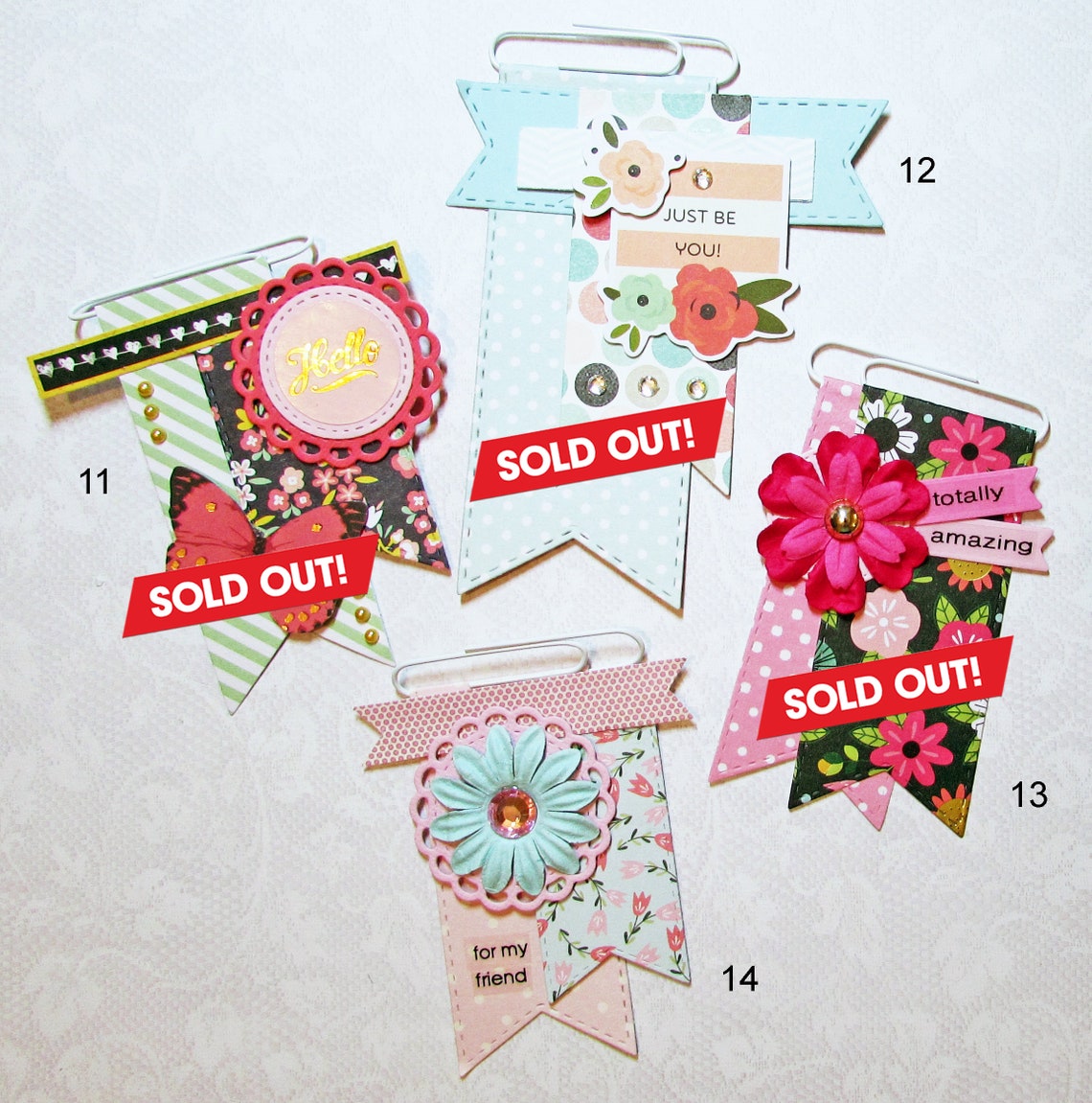 Medium Paperclip Embellishments, Handmade, Scrapbook, Journal, Planner ...