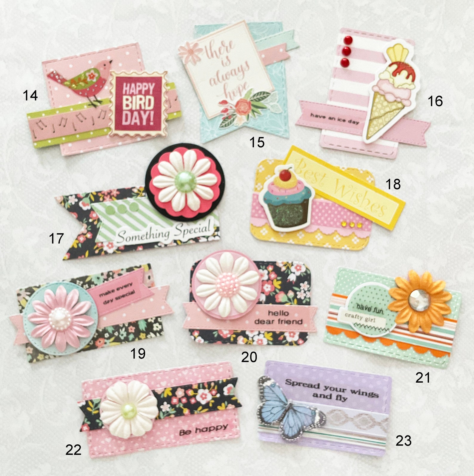 NEW Small Topper Embellishments, Handmade, Planner, Scrapbook, Cards ...