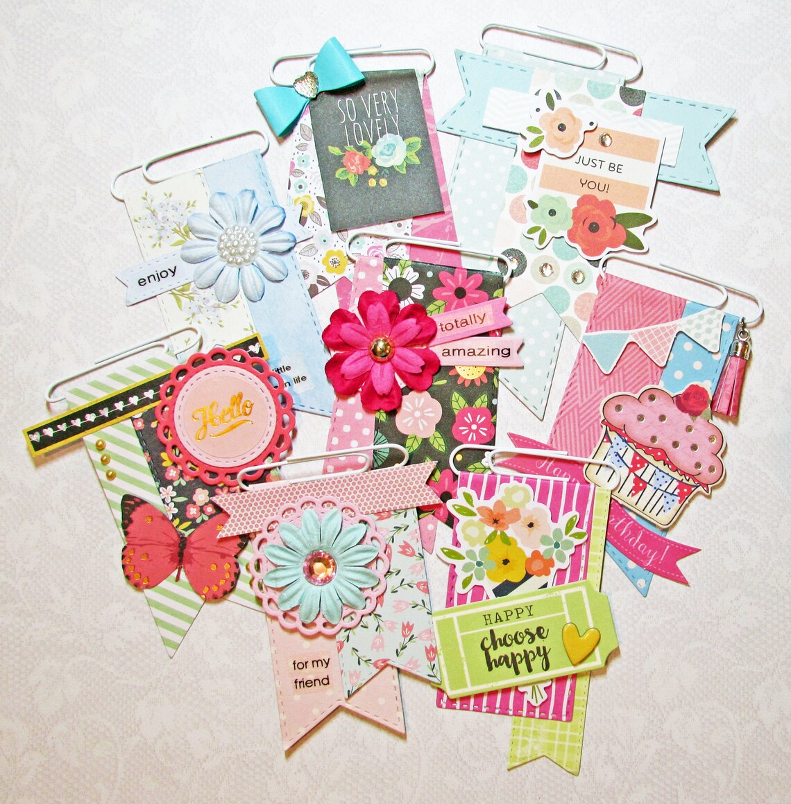 Medium Paperclip Embellishments, Handmade, Scrapbook, Journal, Planner ...