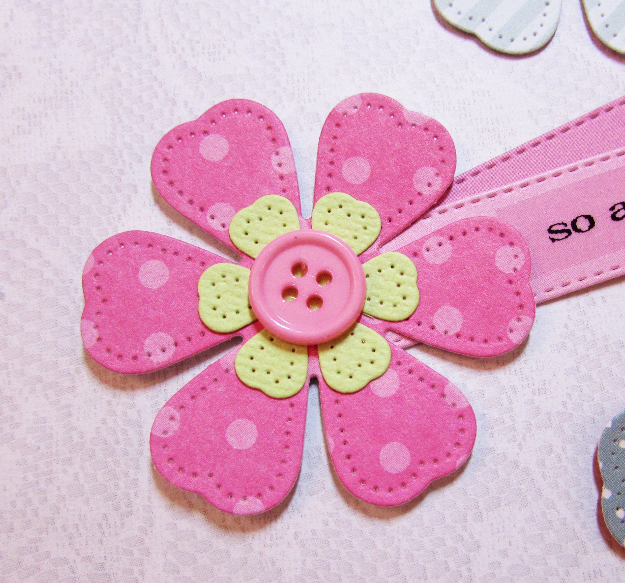 2 Flower Tags With Greeting, Set of 2, Handmade, Planner, Scrapbooking ...