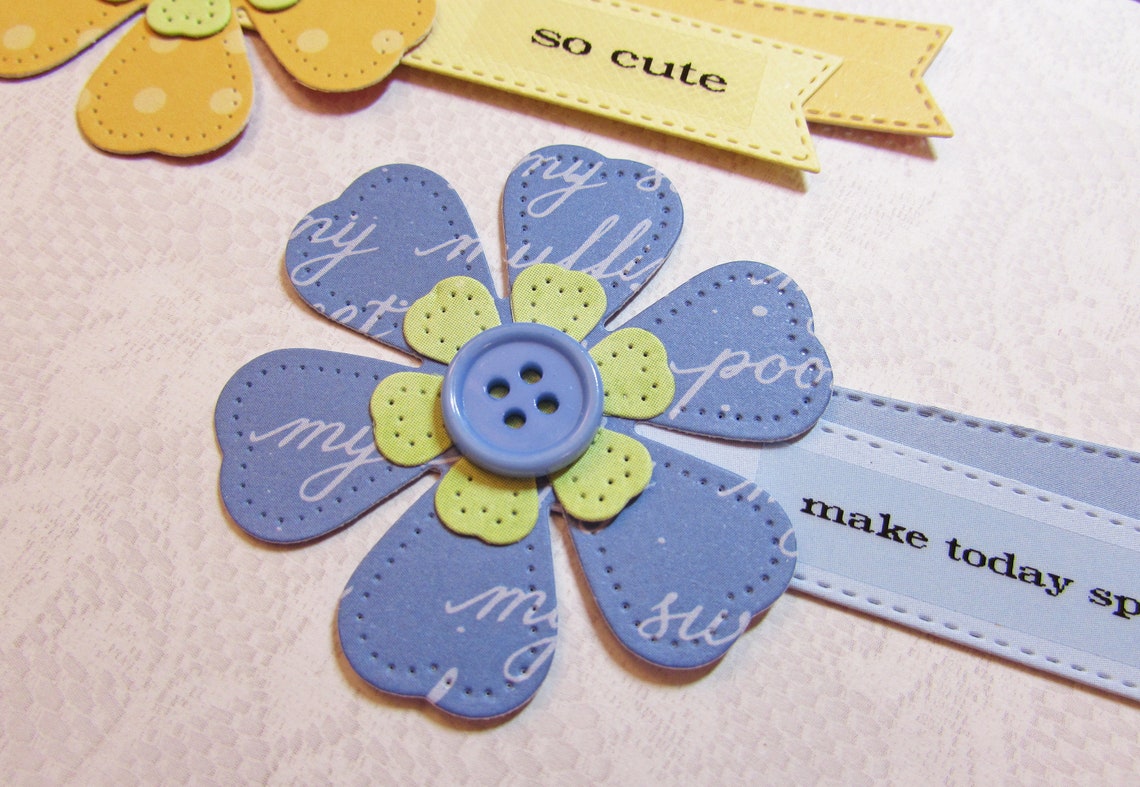 2 Flower Tags With Greeting Set of 2 Handmade Planner - Etsy