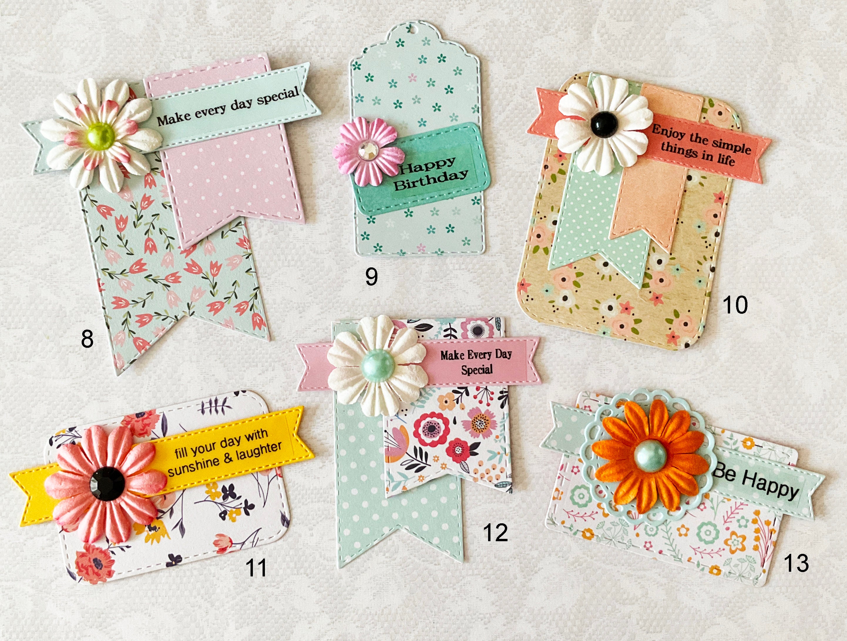 NEW Small Topper Embellishments, Handmade, Planner, Scrapbook, Cards ...