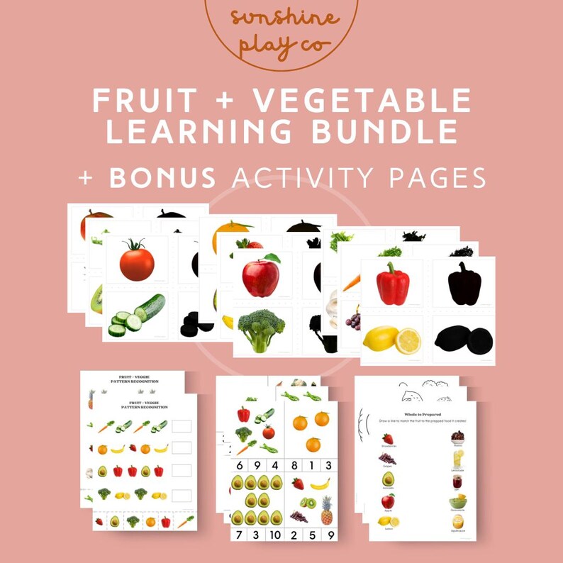 Fruit and Vegetable Learning Bundle Children Learning About Produce ...