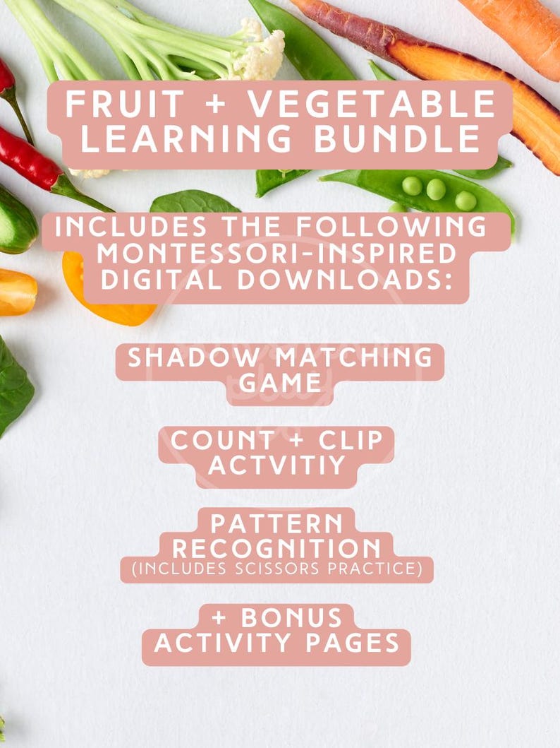 Fruit and Vegetable Learning Bundle Children Learning About Produce ...