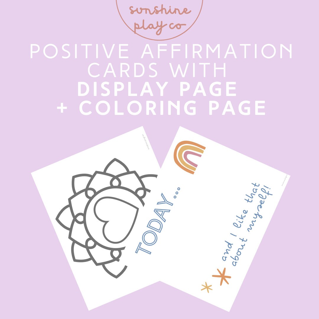 Children's Positive Affirmation Card Printables Printable Affirmation ...