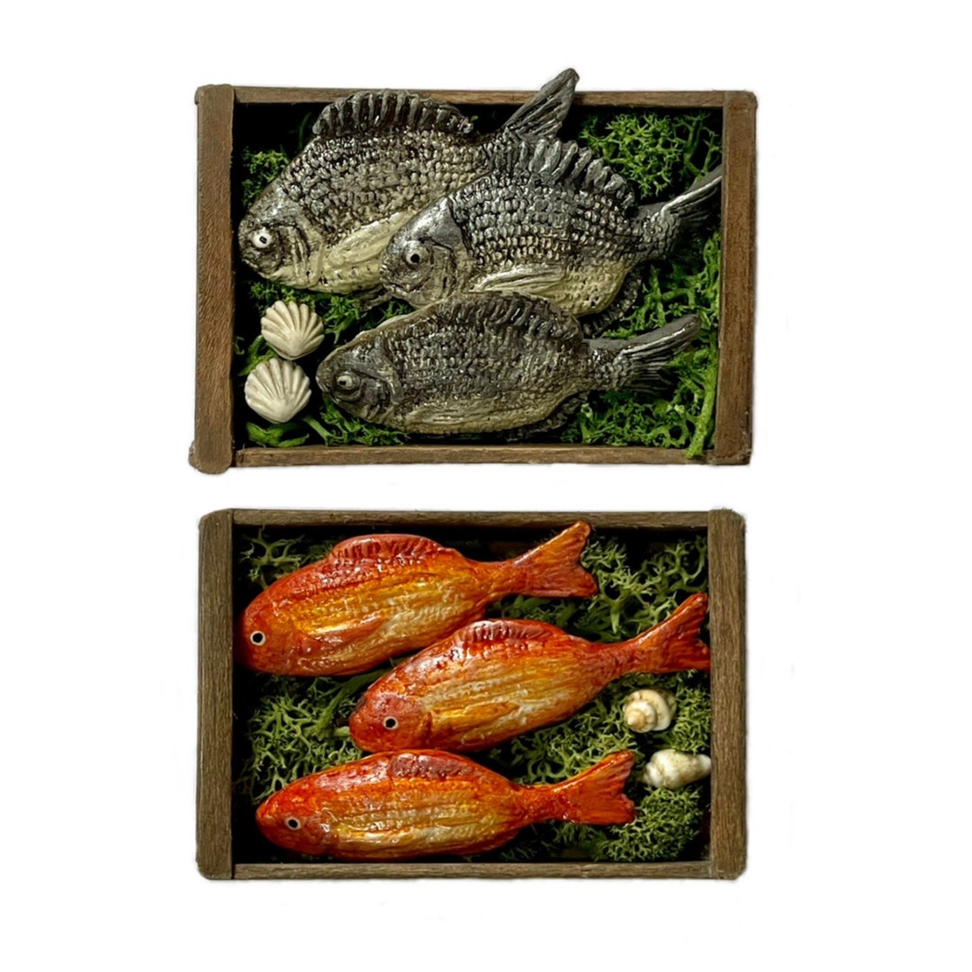 Miniature Fish Boxes for Neapolitan Bethlehem Props Fishmonger Presepe ...