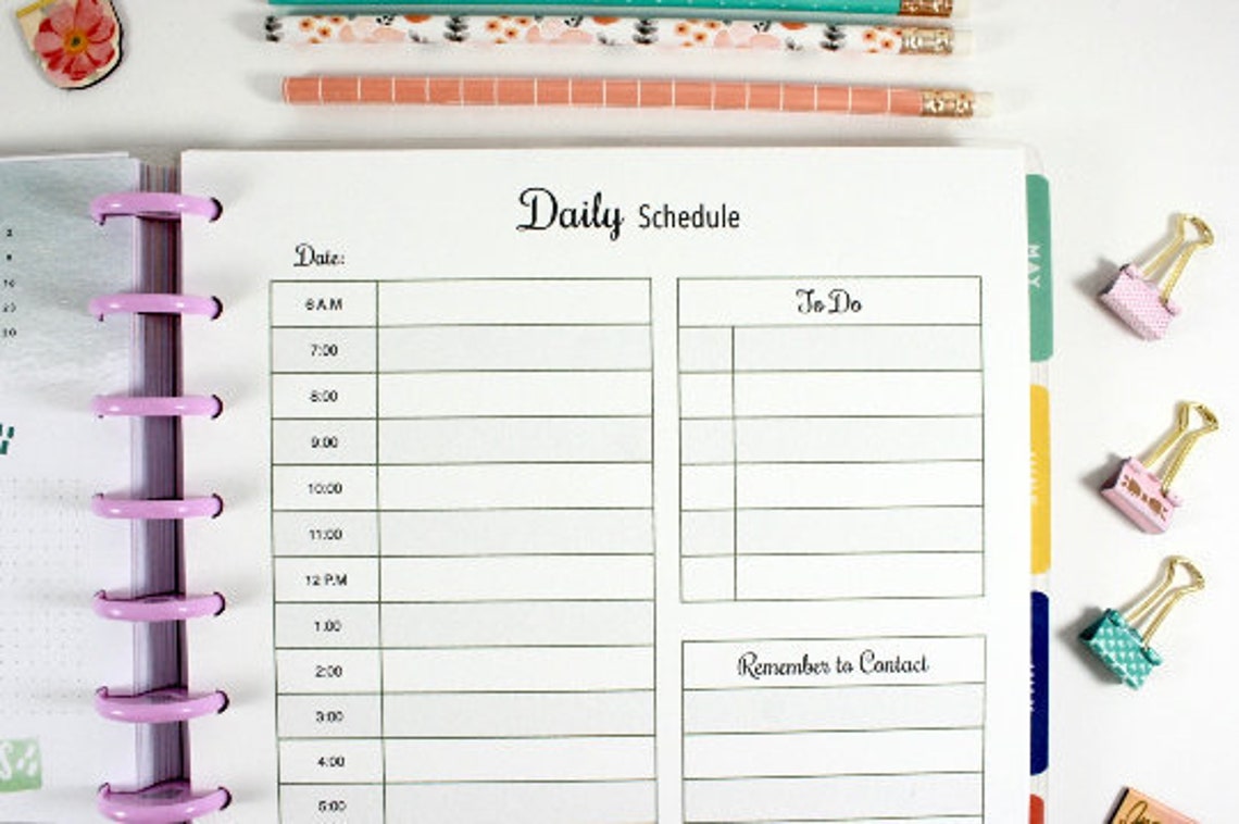 Printed Big Happy Planner Hourly Planner Big Happy Planner | Etsy