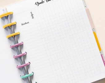 Grade Tracker for the Happy Planners Teacher Planner Inserts | Etsy