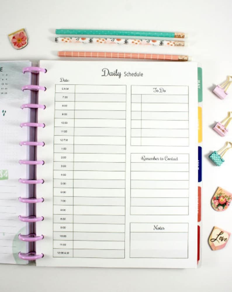 Printed Big Happy Planner Hourly Planner Big Happy Planner - Etsy