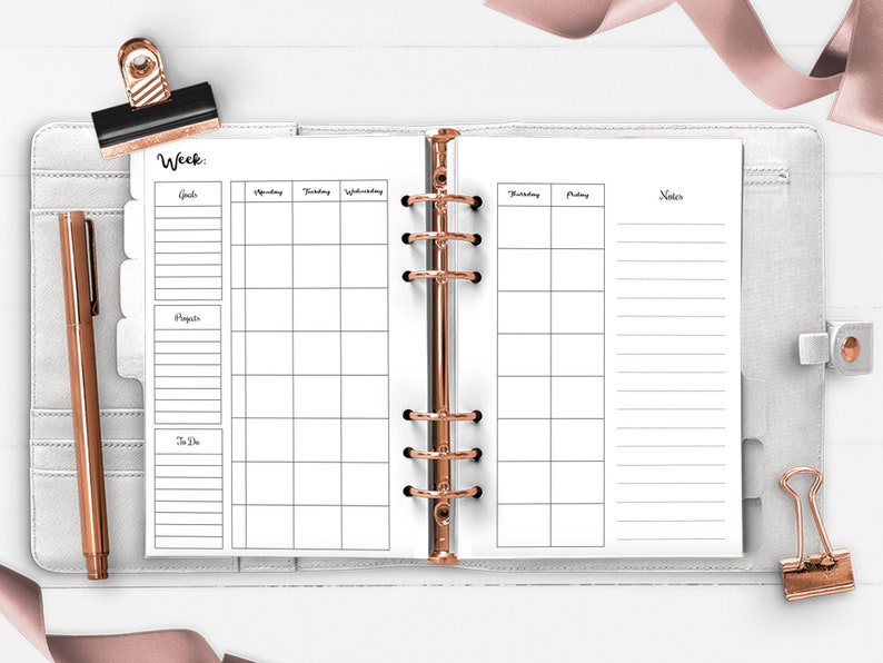 Weekly Planner Inserts Refills printed for A5 Size Planners - Etsy