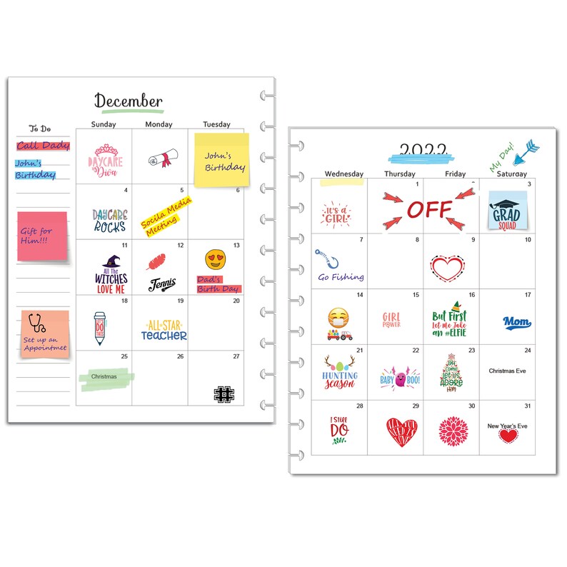 2023 Discbound Monthly Calendar Inserts for 11 Disc Planners | Etsy