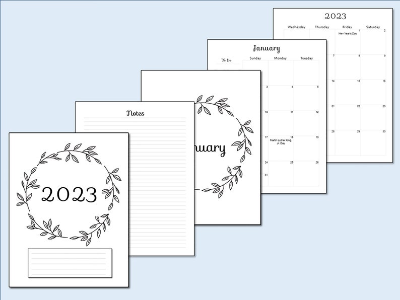 2023 Discbound Monthly Calendar Inserts for 11 Disc Planners | Etsy