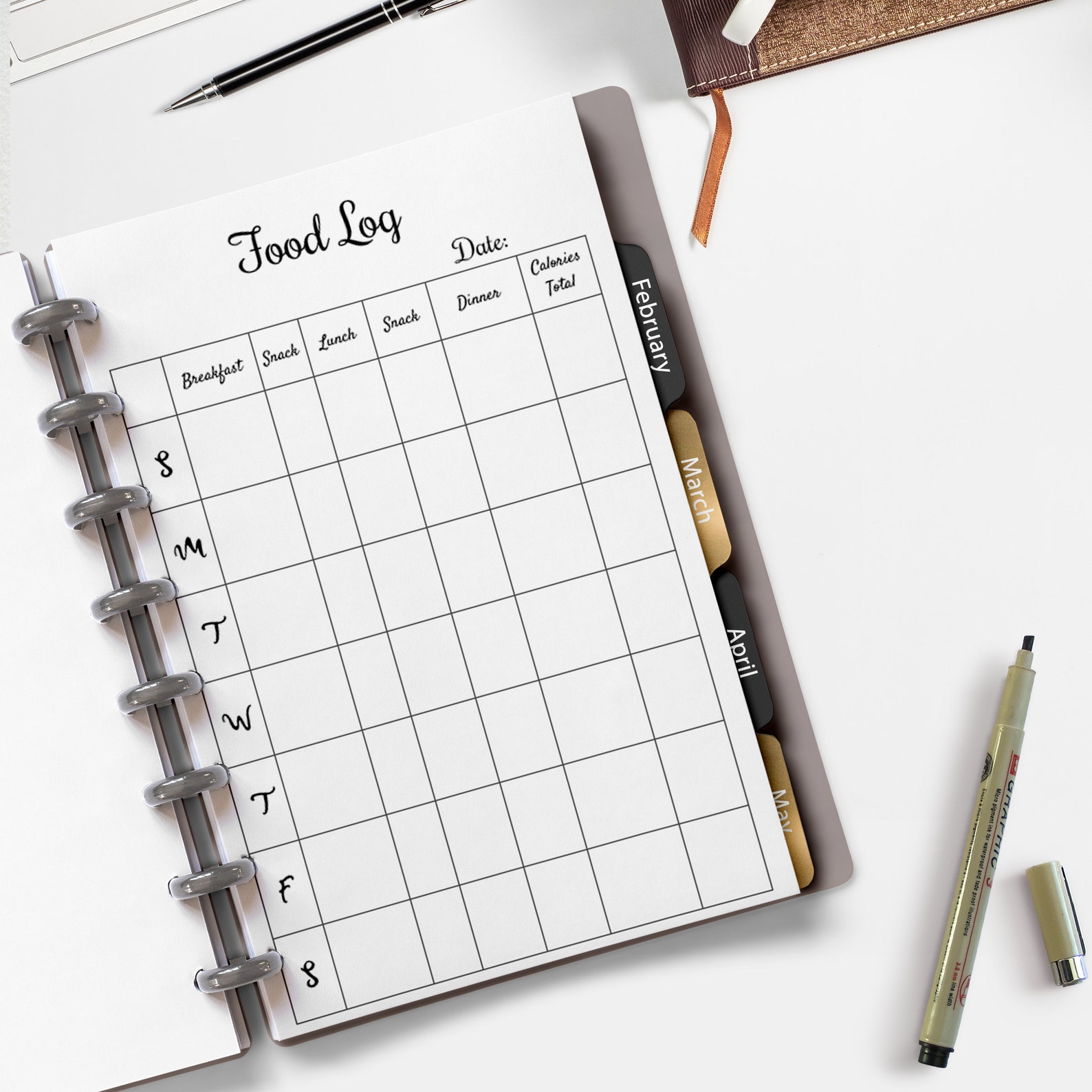 Printed Food Log Tracker Refills for Discbound Planners Staple - Etsy