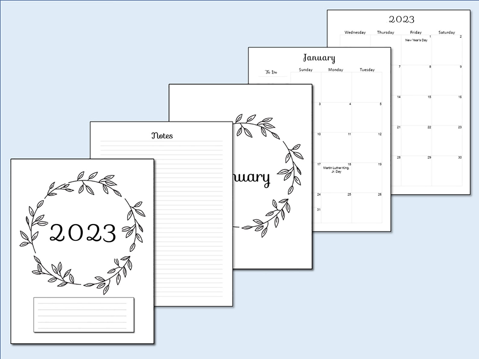 2023 Discbound Monthly Calendar Inserts for 11 Disc Planners - Etsy