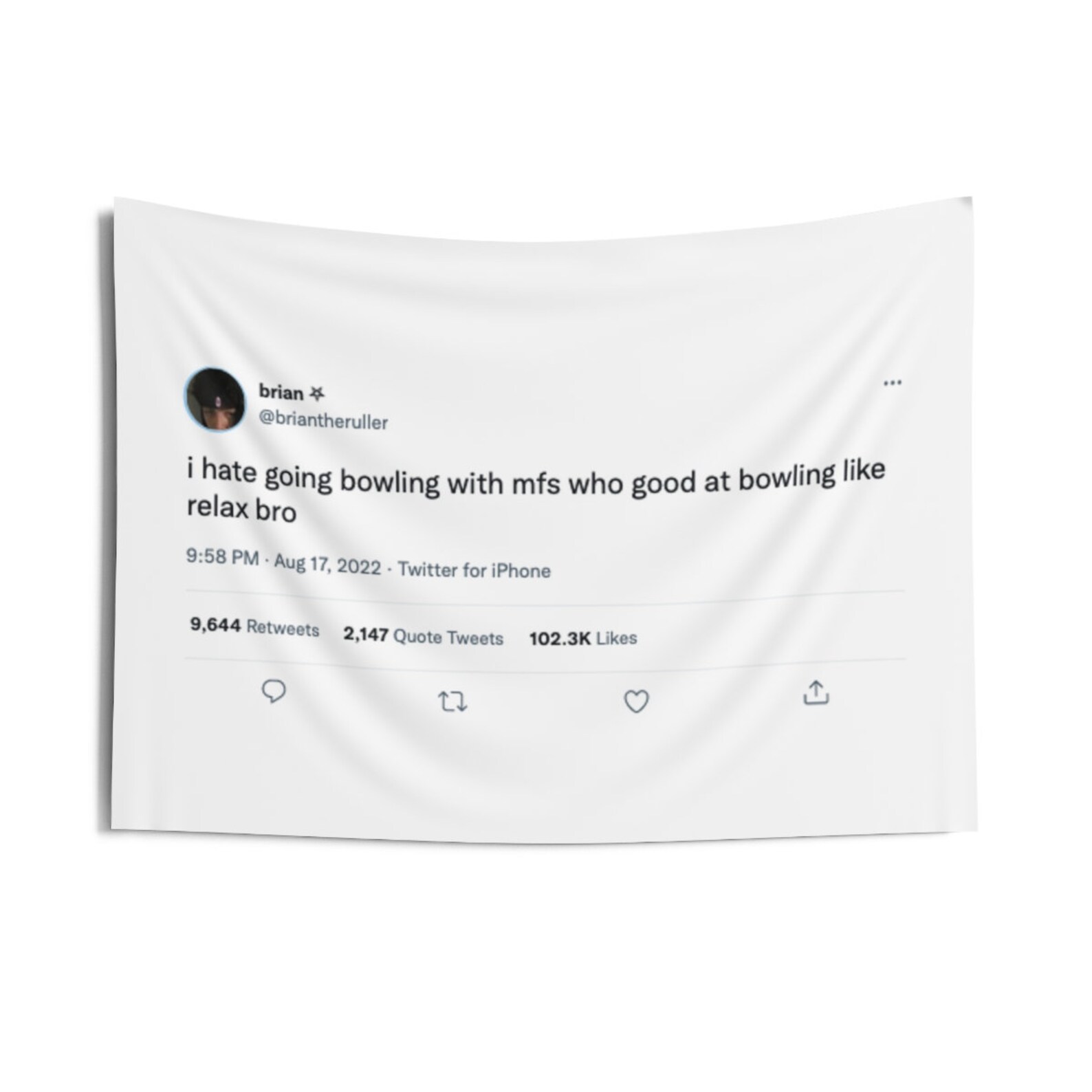 I Hate Going Bowling With Mfs Who Good at Bowling Tweet Tapestry ...