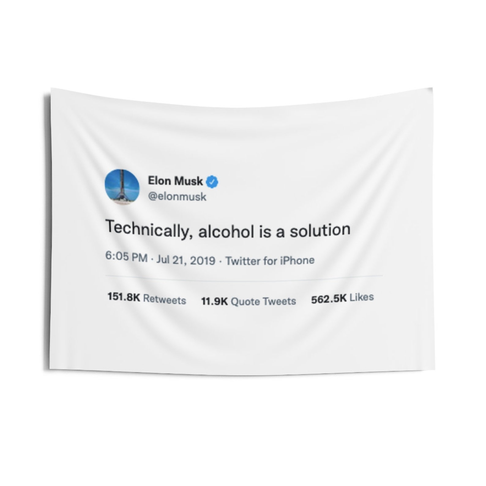 Technically, Alcohol is a Solution Elon Musk Tweet | Tweet Tapestry ...