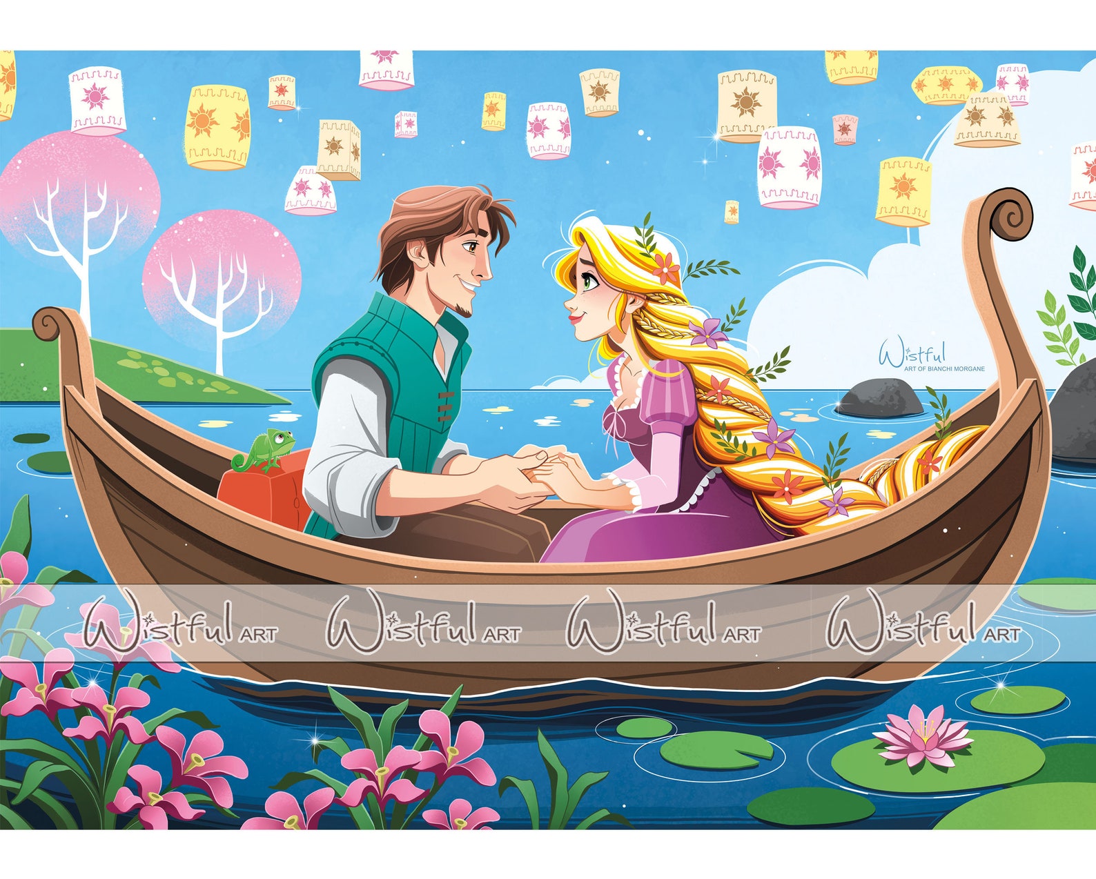 Rapunzel And Flynn Dream Fine Art Quality Print Etsy