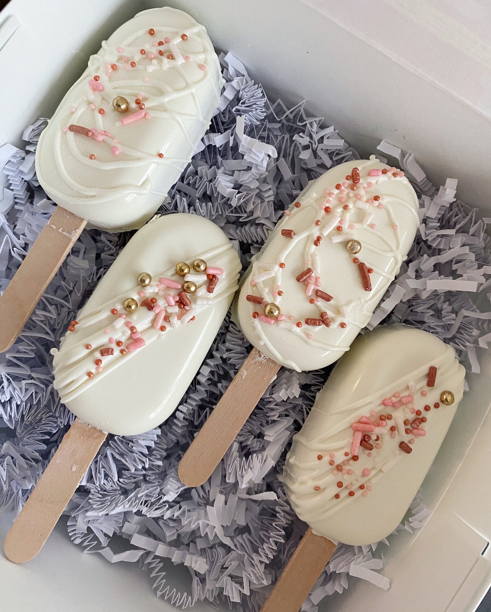 White Chocolate Cakesicles cake Pops Sprinkle Treats - Etsy