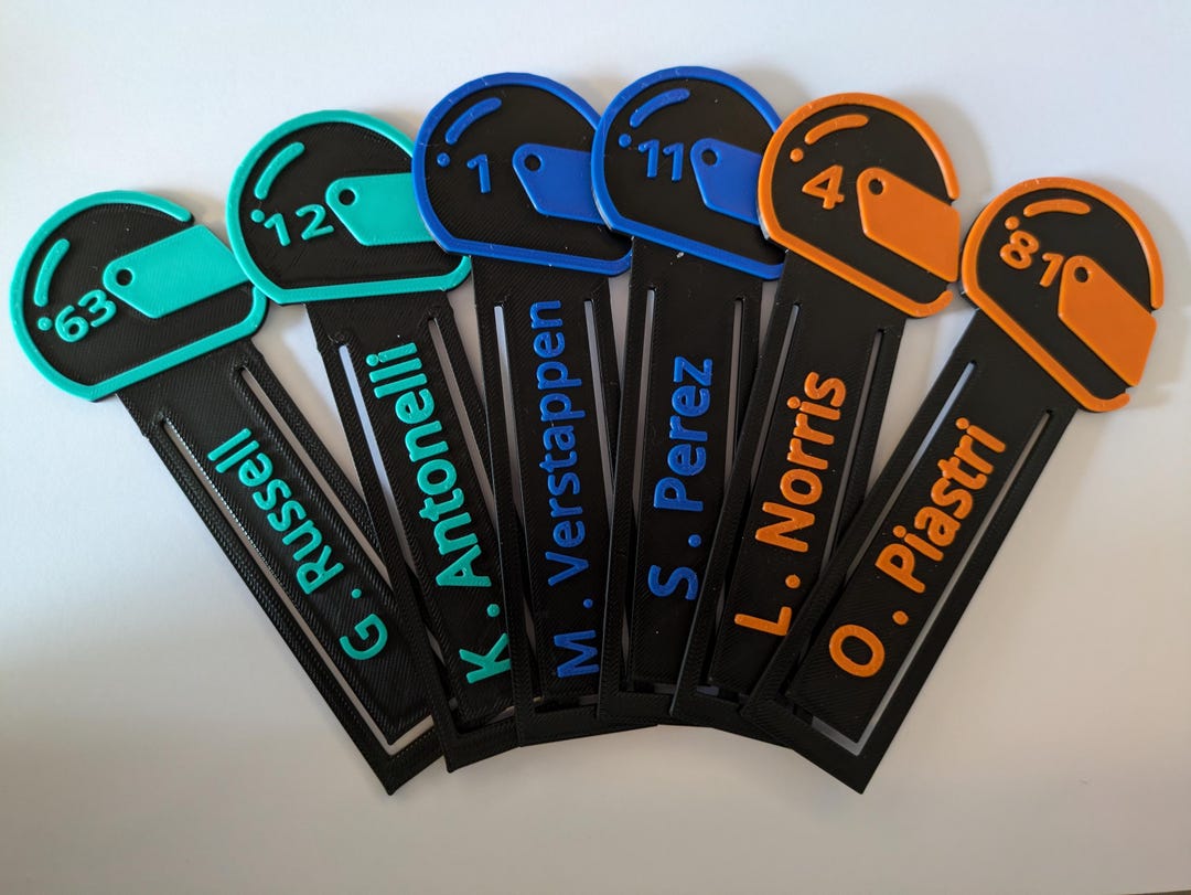 Formula 1 Inspired Driver Bookmark - F1 Inspired Bookmark - F1 Gift F1 ...