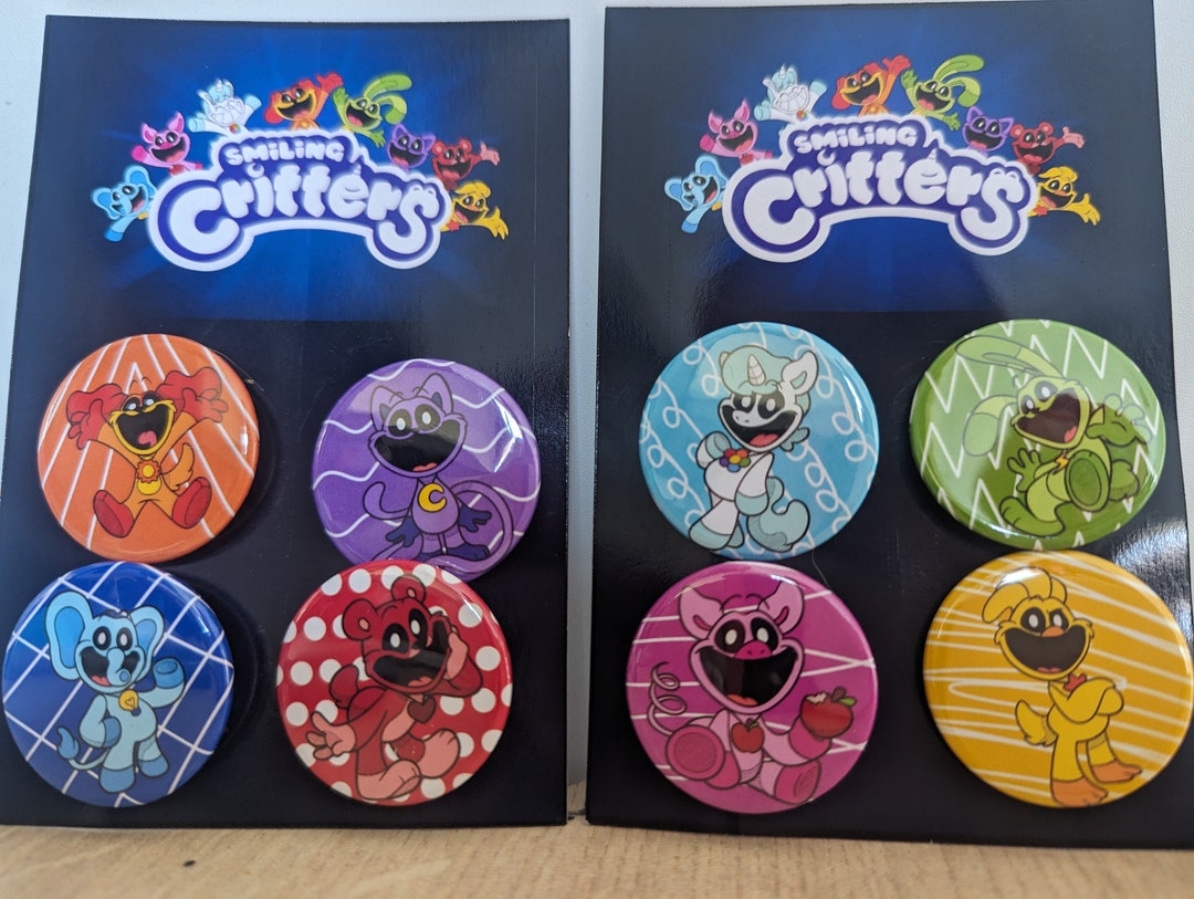 Smiling Critters Badge Button Sets - Etsy UK