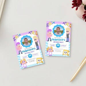 Lankybox Themed Digital Birthday Photo Invitation Template | Editable ...