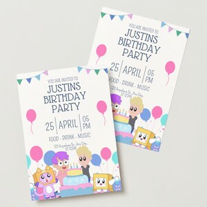 Lankybox Themed Digital Birthday Invitation Template | Editable in ...