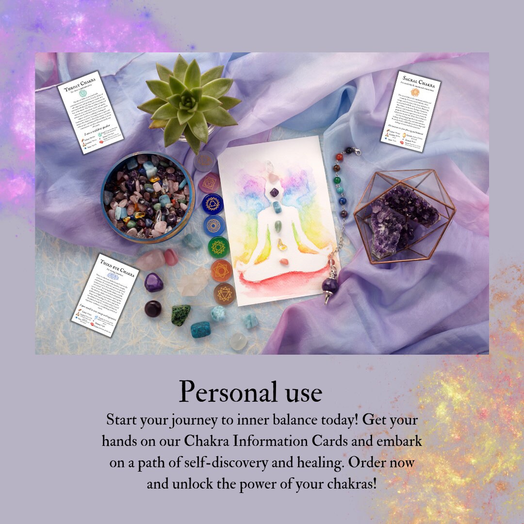 Chakra Info Cards and Affirmation Cards DIGITAL DOWNLOAD - Etsy