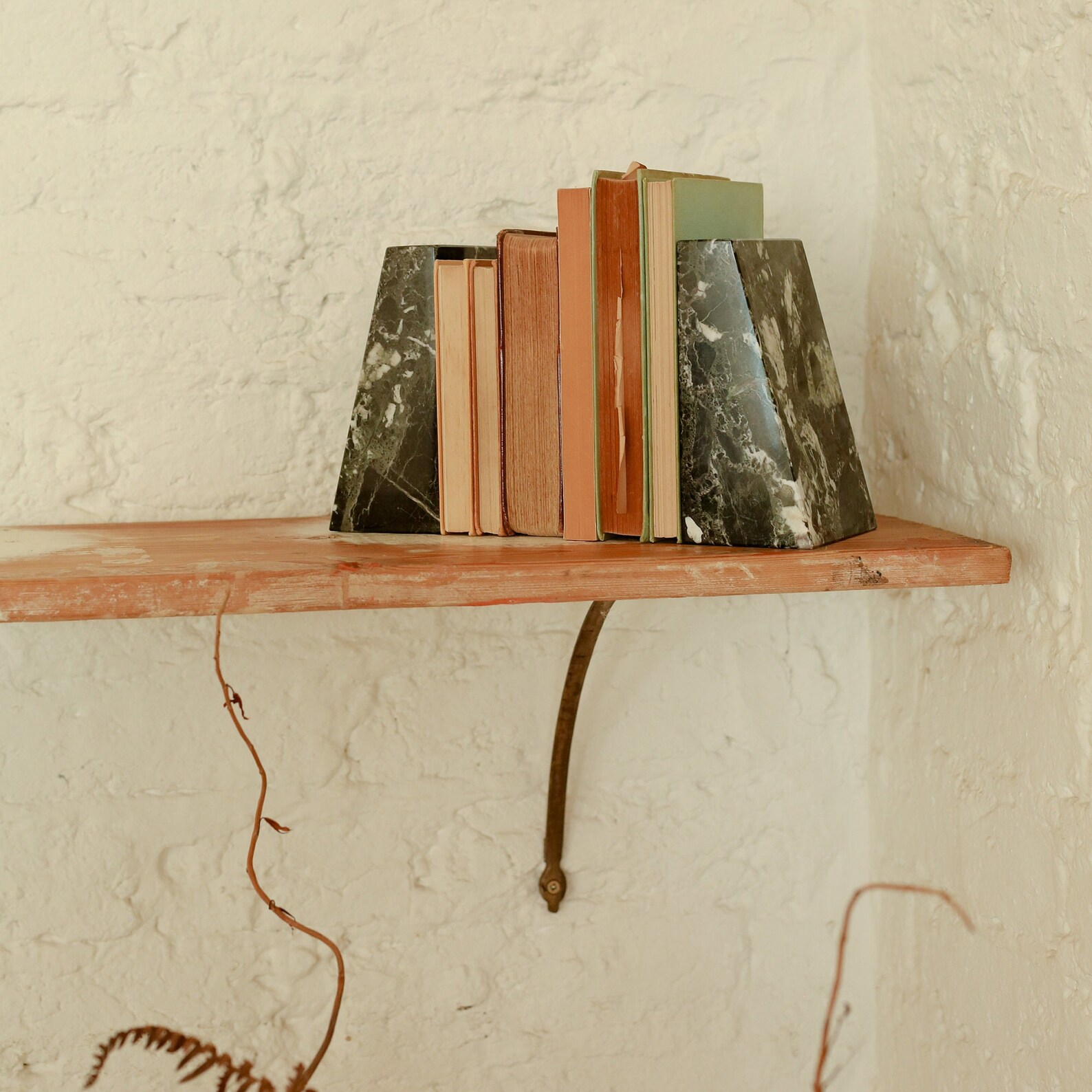 Black Marble Wedge Bookends Book Holder Book Shelf | Etsy