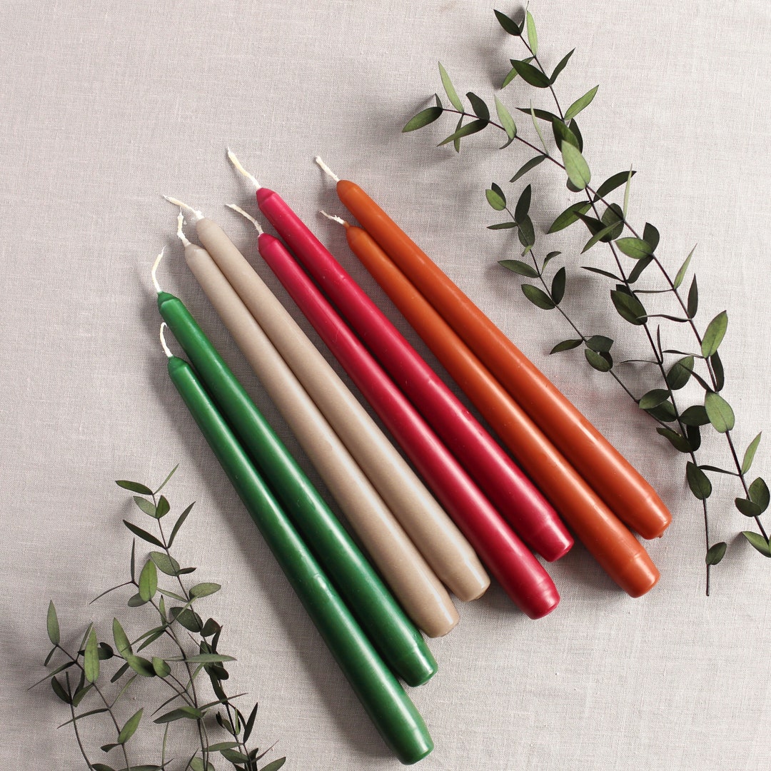 Tall Taper Candles | Wedding Candles | Dinner Candle | Burnt Orange Red ...