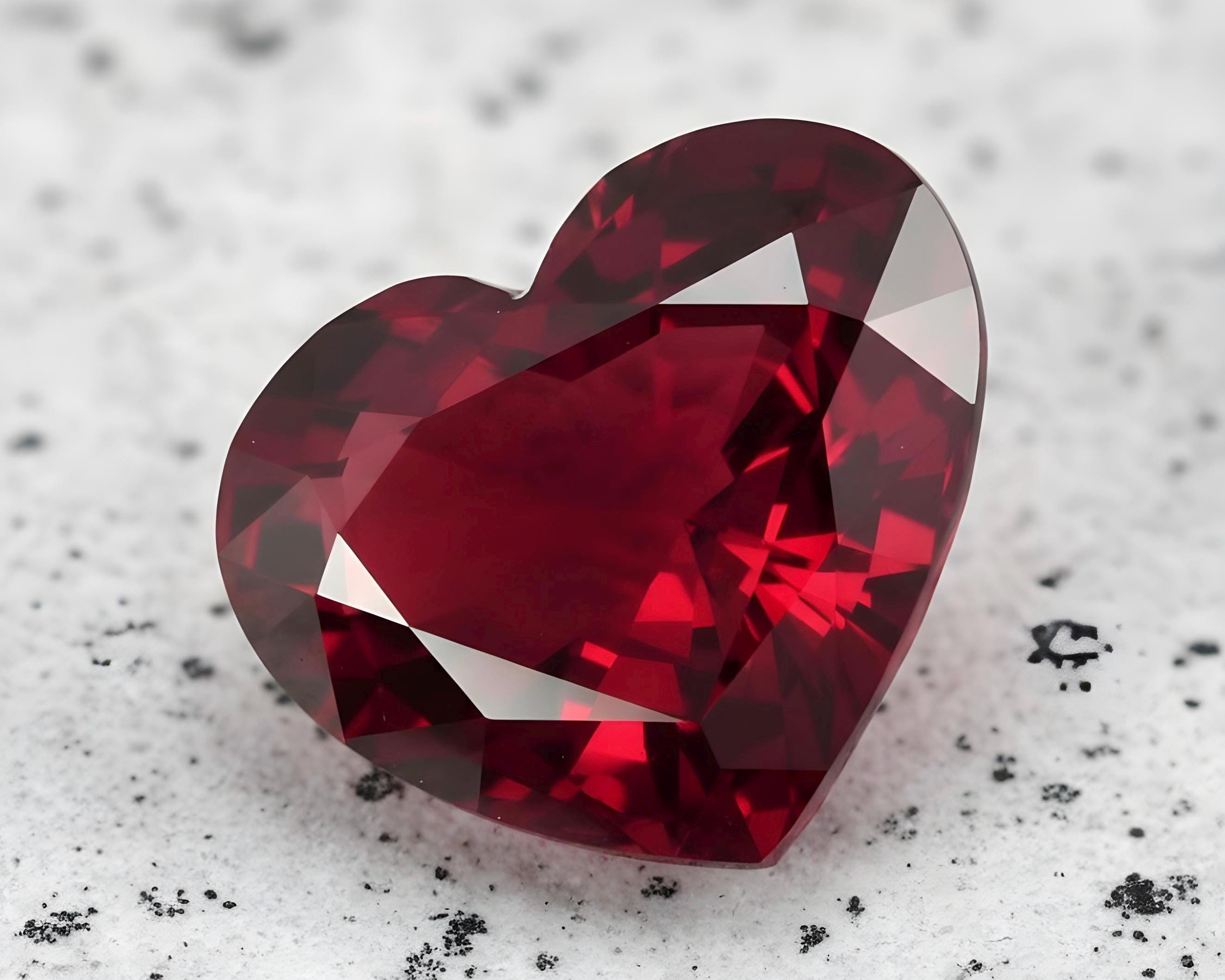 Natural Red Spinel Heart Cut Gemstone (8x10mm) for Jewelry Design - Etsy