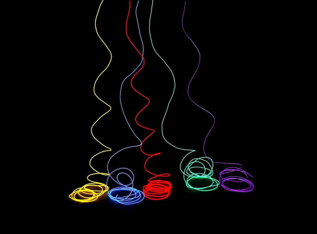 El Wire Kit With Small Power Pack for DIY, EL Wire Sign Glow in the ...