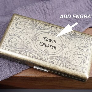 Personalized Engraved Brass Cigarette Case, Cigarette Box, Metal ...