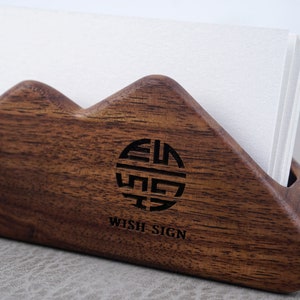 Personalized Wooden Business Card Holder for Desk With Engraving and ...