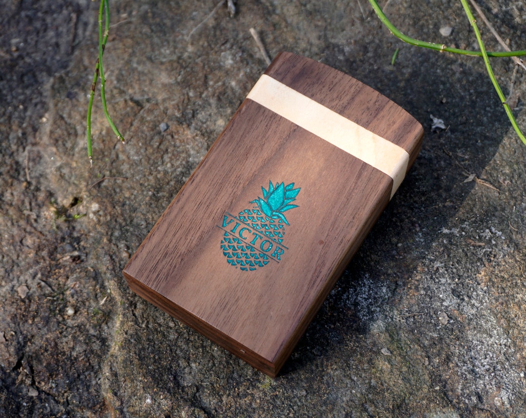 Personalized Wooden Cigarette Case, Wood Cigarette Box, 100mm Cigarette ...